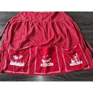 Homemade | Kitchen | Vintage Homemade Christmas Apron Red Scandinavian ...